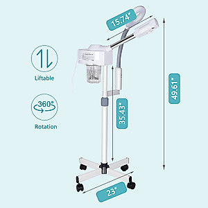Nova Microdermabrasion Professional 2 in 1 Facial Steamer for Face Deep Cleaning Ozone Face Steamer with 5X Magnifying Lamp Hot Mist Function for Salon Spa Home Beauty Equipment