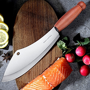 DRAGON RIOT MEN WITH THE POT Butcher Knife With Sheath Meat and Vegetable Cleaver Knife for Kitchen or Camping Christmas Gifts for Men Father