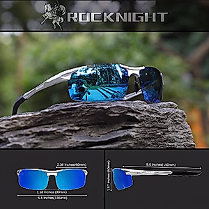 ROCKNIGHT HD Driving Polarized Sunglasses Men UV Protection Mirrored Golf Fishing Outdoor