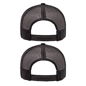 Yupoong Mens Yp Classics Retro Trucker Cap Hat, Black, One Size, 2 Pack