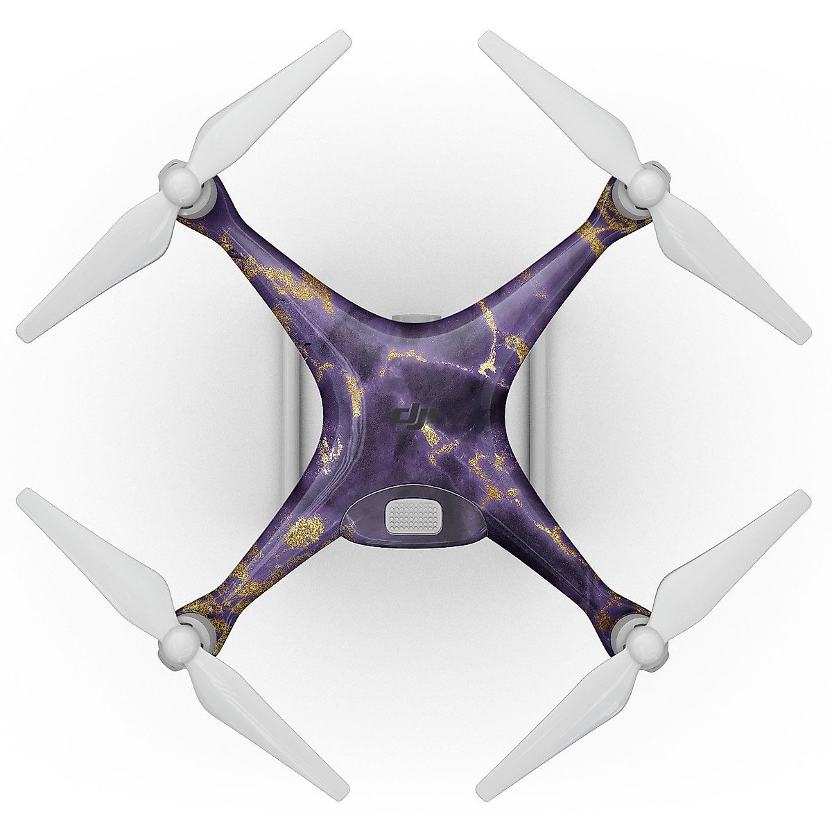 Design Skinz Design Skinz Purple Marble & Digital Gold Foil V3 Full-Body Wrap Decal Skin-Kit Compatible with The Drone DJI Phantom 3/Phantom 3 Pro