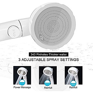 Dicollas Handheld Shower Head High Pressure Chrome 3 Spary Setting with ON/OFF Pause Switch Water Saving Adjustable Luxury Spa Detachable Multi-functions Bathroom Puppy Shower Accessories