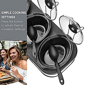 Slow Cooker, Dual and Triple Slow Cooker Buffet Server Multiple Pot Food Warmer, Slow Cooker Buffet Food Warmer Adjustable Temp Lid Rests Stainless Steel