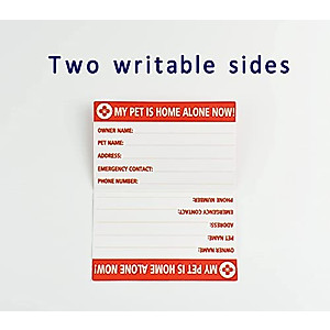 CloceanBrand My Pets, Dogs & Cats are Home Alone Alert Key Tag Keychain Emergency Contact Wallet Card Folded - 2 Writable Back Sides