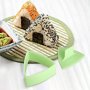 UPKOCH Triangle Sushi Mold, Rice Ball Maker, Non-stick Onigiri Press, Sushi Mold Maker, Light Green