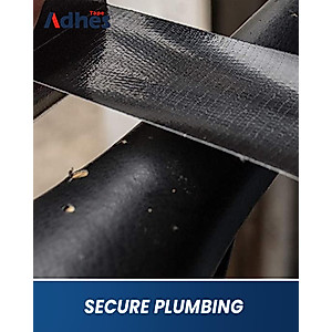 ADHES Black Duct Tape Heavy Duty Waterproof 1.88 Inch x 164 Feet (55YD) Strong Adhesive & No Residue Black Duct Tape for Indoor & Outdoor Repairs, Industrial, Professional Use