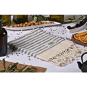 La Hammam Turkish Hand Towels Set of 2, 18"x36", Cotton, Ultra Soft, Absorbent & Quick Dry, Decorative Hand Towel for Bathroom, Kitchen, Hair, Dishcloth, Tea, Yoga, Face, Gym & Spa Shiran Beige