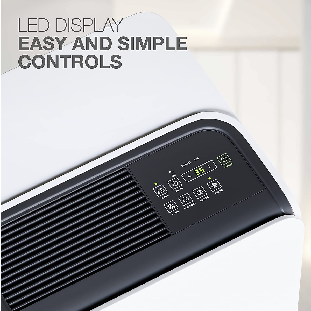 Cooper & Hunter 50 Pint Dehumidifier with Drain Pump for Large Room or Basements 4,500 Sq. Ft, 6L Water Tank (70 pint 2012 DOE standard)