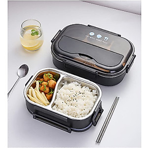 Tinaforld 304 Stainless Steel Thermal Lunch Box Leakproof Food Storage Containers, Bento Box for Adults,Men,Women