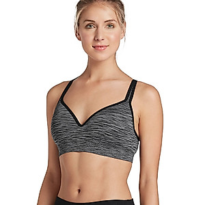 Jockey Women's Bra Mid Impact Multi-Way Molded Cup Sports Bra, Black, M