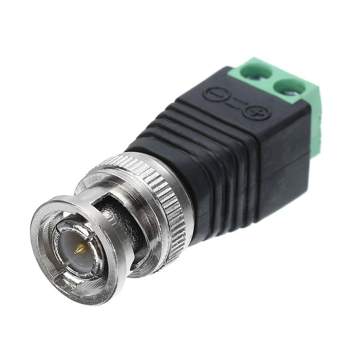 joleully BNC Male Balun Connector 9 Pcs Coaxial Cat5 to BNC Male Connector and BNC to 2 Screw Camera Terminal Male Adpater for CCTV Surveillance Video Cameras Coaxial/Cat5/Cat6 Cable to BNC Male Conne