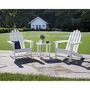 POLYWOOD PWS417-1-GY Classic 3-Piece Chair Side Table Adirondack Seating Set, Slate Grey