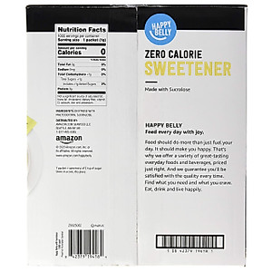 Amazon Brand - Happy Belly Zero Calorie Yellow Sucralose Sweetener Powder Packet, 1000 count (Previously Sugarly Sweet), 2.2 pound (Pack of 1)