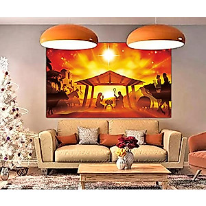 Merry Christmas Holy Nativity 6.0 x 3.6 ft Religious Backdrop for Photo Manger Scene
