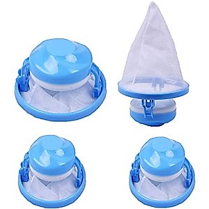 New Washing Machine Hair Filter Cleaning Mesh Bag Home Floating Catcher Pouch Laundry Lint Mesh Bag Cozy Bed Hurricane (Blue)
