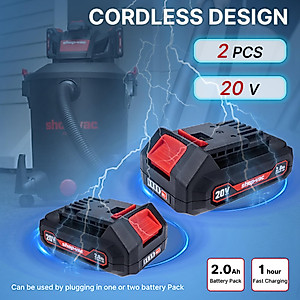 Shop-Vac 10 Gallon Wet Dry Vacuum Cleaner, 8.0 Peak Kpa Shop Vacuum with Blower Function, Cordless Vacuum Cleaner for Pet Hair, Jobsite, Garage, Home & Workshop