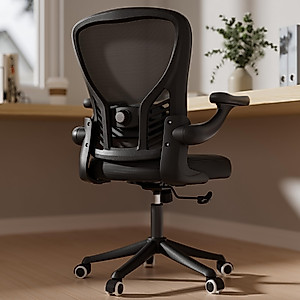 Modoway Desk Chairs with Wheels and Arms Ergonomic Mesh Office Chair with 300LBS Capacity (Black-1Unit)
