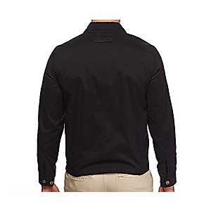 Tommy Hilfiger Men's Lightweight Microtwill Golf Jacket (Standard and Big & Tall), Deep Black, Large