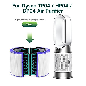 TP04 Filter Replacement Compatible with Dyson TP04 / HP04 / DP04 Air Purifier, 360 Combi Glass HEPA Carbon Filter