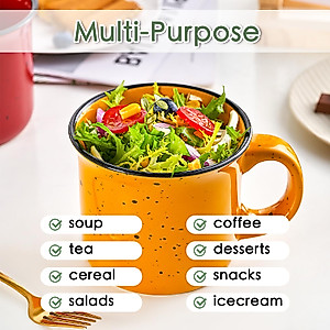 bestone Coffee Mugs Set of 4，16 oz Large Coffee Mugs, Ceramic Mugs with Handles,Coffee,Salad,Noodles etc Coffee Mugs, Cups for Coffee Cereal Latte ，Microwave & Dishwasher safe，Vibrant Colors