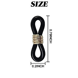 NSBELL 100PCS Eyeglasses Chain Ends Anti Slip Silicone Spring Rubber Connector Holder Retainer for Eyeglass Sunglasses Necklace Chain Eyeglass Chain Loop Holder Silicone Eyeglass Connector