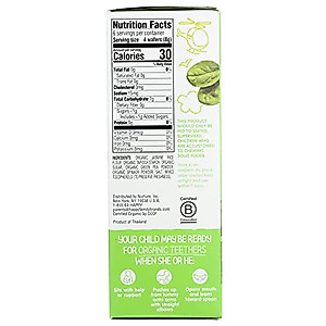 Happy Baby, Baby Food Teether pea Spinach Organic 0.14 Ounce (Pack of 12)