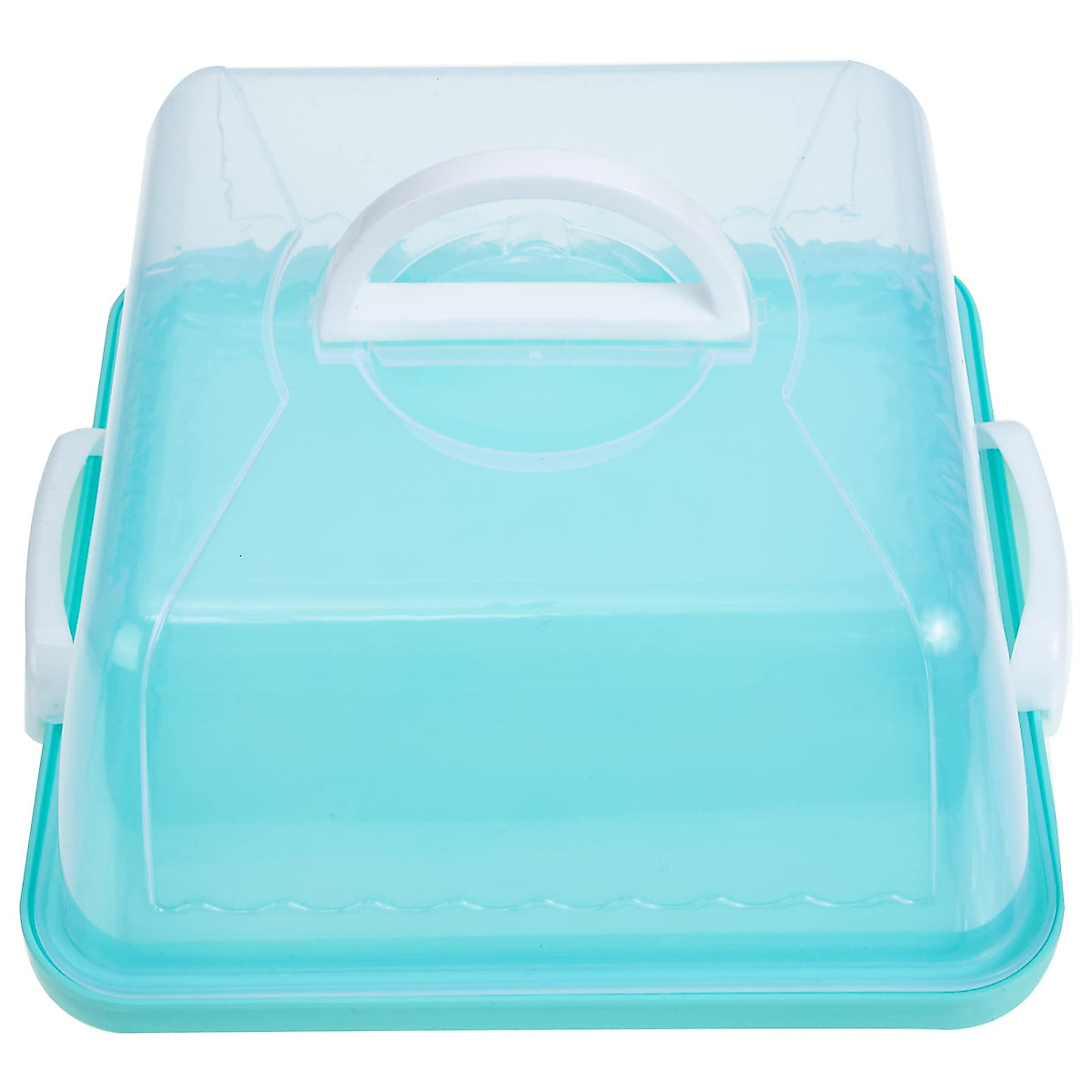 LIFKOME Cake Carrier Storage Container Portable Cake Saver with Handle Clear Square Cake Keeper for Transport Packaging Sky- blue