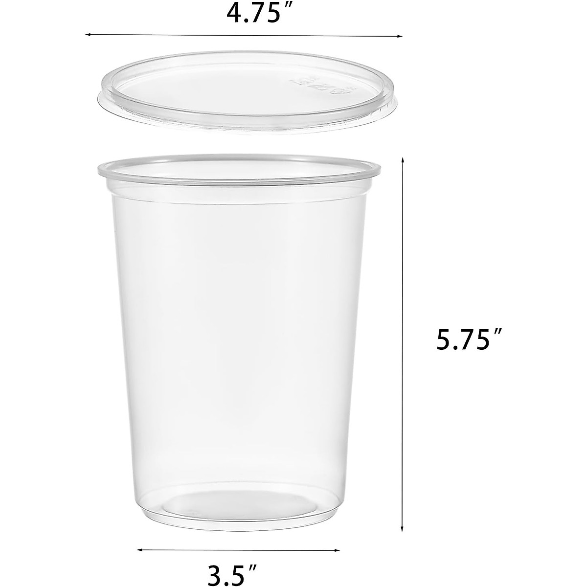 Jaluxing [42 Sets - 32 oz. Plastic Deli Food Storage Soup Togo Containers With Airtight Lids Clear Disposable Takeout Quart Container (Formerly FULING)