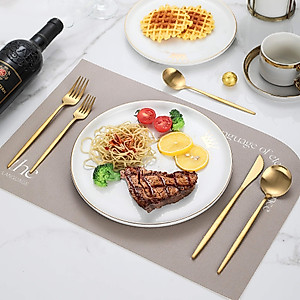 Joincook Matte Gold Silverware Set,30 Piece Stainless Steel Modern Flatware Set,Brushed Cutlery Set Service for 6,Satin Finish Utensils Set,Home Kitchen and Restaurant,Dishwasher Safe