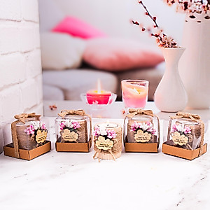 HTF Pack of 10 Baby Shower Decorations Wood Tealight Candle Holder, Baby Shower Gifts, Baby Shower Wood Candle Holders (Baby Shower-Pink, Light Brown)