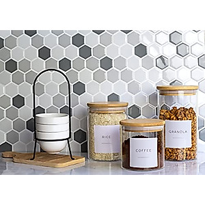 Brave November Kitchen Pantry Labels & Spice Labels- (108 Labels) 72 Spice Jar Labels & 36 Labels for Food Containers- Preprinted Waterproof, Pantry Labels & Food Stickers for Pantry Organization