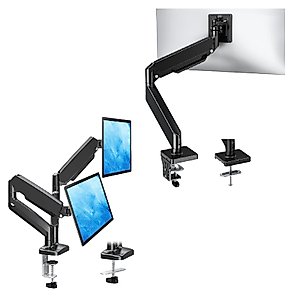 MOUNTUP Normal Dual Monitor Stand & Ultrawide Single Monitor Mount Bundle