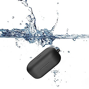 TOZO T12 Protective Silicone Case Shockproof Soft Skin Cover for TOZO T12 Earbuds with Front LED Visible and Keychain Black