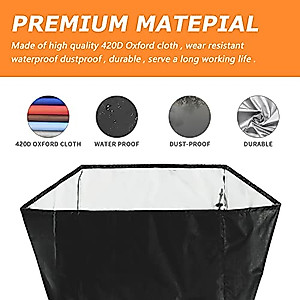Garden Hose Reel Cover, Outdoor Portable Waterproof Dustproof Garden Free Standing Water Hose Reel Protective Cover for Veranda Patio furniture Rolling Hose Cart Black