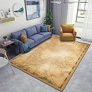 Home Area Runner Rug Pad Old World map Thickened Non Slip Mats Doormat Entry Rug Floor Carpet for Living Room Indoor Outdoor Throw Rugs
