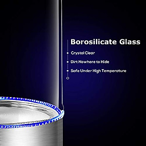 Topwit Electric Kettle Glass Electric Tea Kettle, 2L BPA-Free Hot Water kettle, Stainless Steel Inner Lid and Bottom Water Warmer, Fast Heating with Auto Shut-Off and Boil Dry Protection, White