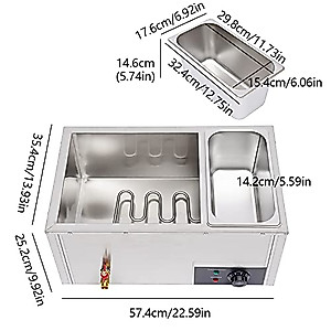 3Pan Commercial Food Warmer 850W Electric Steam Table Countertop Food Warmer 3 Pot Hot Well, for Catering and Restaurants 3*7L Stainless Steel Durable 110V