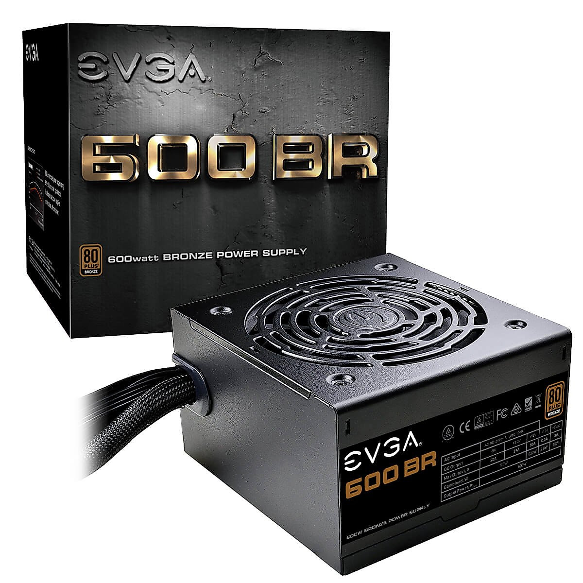 EVGA 600 BR, 80+ Bronze 600W, 3 Year Warranty, Power Supply 100- BR-0600-K1