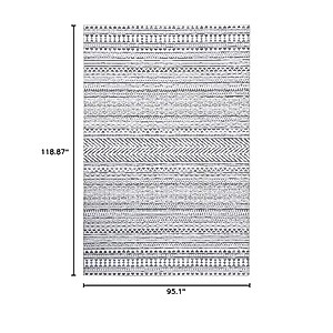 RUGSREAL Machine Washable Area Rug Boho Rug for Living Room Low Pile Non-Slip Rug Stain Resistant Area Rug for Bedroom Home Office, 8' x 10'