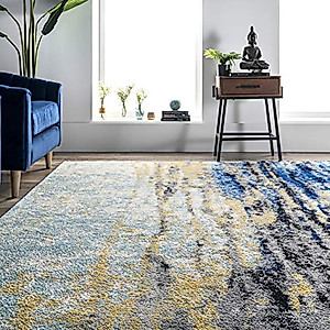 nuLOOM Waterfall Vintage Abstract Area Rug, 6' 7" x 9', Blue