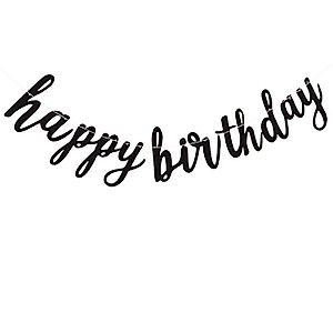 Fecedy Black Happy Birthday Alphabet Banner for Birthday Party Decorations