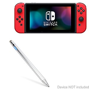 BoxWave Stylus Pen Compatible with Nintendo Switch - AccuPoint Active Stylus, Electronic Stylus with Ultra Fine Tip for Nintendo Switch - Metallic Silver