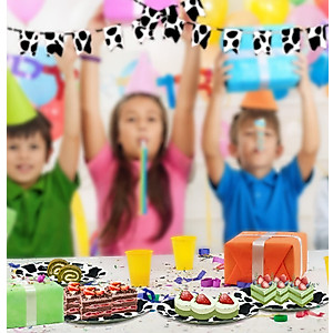 SietDESEO 50 PCS Cow Print Plates 7 Inch Cow Paper Plates for Birthday Party Baby Shower Decoration Disposable Party Plates