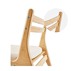 MAXCBD Desk Chair Side Chairs Bamboo Floor Seat Chair for Living Room Japanese Chair w/Cushion Dining Room Chair