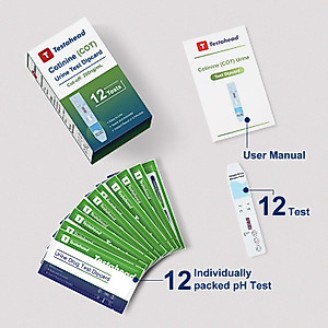 T TESTAHEAD Nicotine Test Kit at Home, Nicotine Test Strips to Detect Cotinine in Urine, Home Use Nicotine Drug Test Cotinine Urine Test, Accurate Results in 5 Minutes, 12 Individually Wrapped Pouches