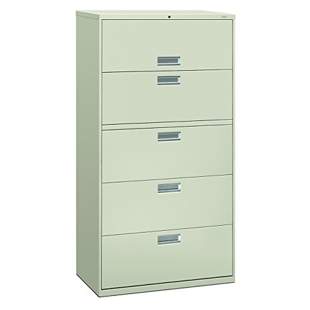 HON Brigade 600 Series Lateral File, 4 Legal/Letter-Size File Drawers, 1 Roll-Out File Shelf, Light Gray, 36" X 18" X 64.25"