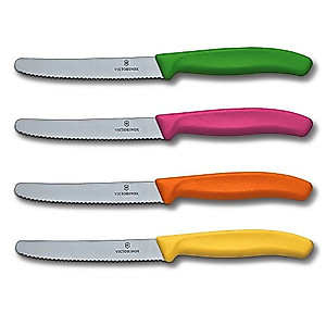 Victorinox VIC-6.7836.4US1 Swiss Classic Sets 4-Piece Utility Set (4½" Round Serrated) 1 of Each Color