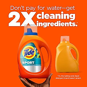 Tide Plus Febreze Sport Odor Defense Liquid Laundry Detergent Soap, HE Compatible, 94 Loads, 132 fl oz