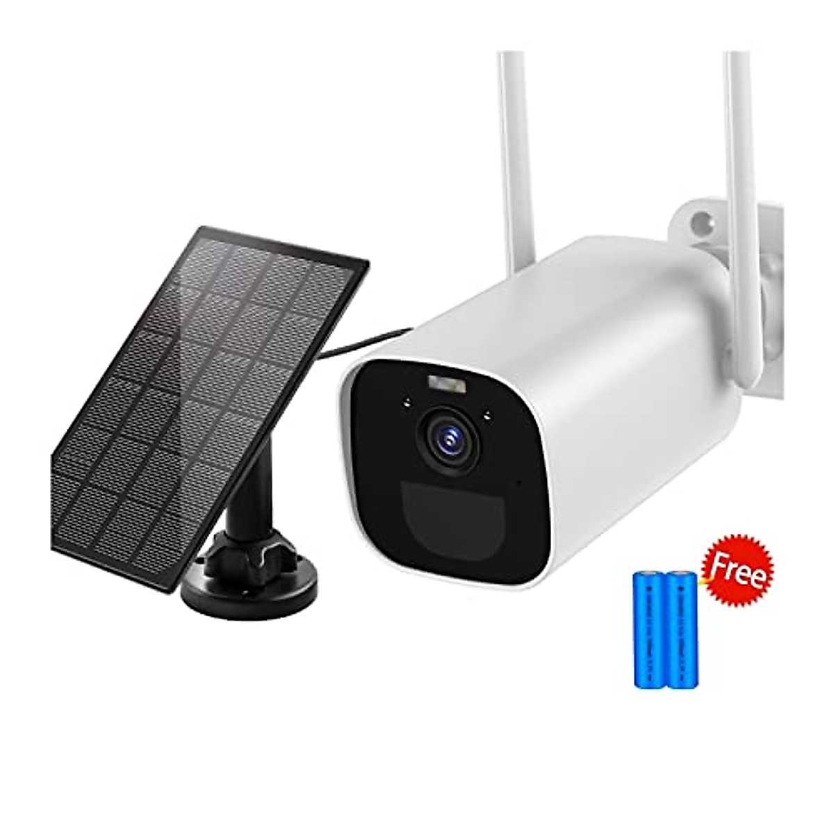 Security Camera Camera 3MP Bullet Camera WiFi 3W Solar Panel Wireless Video Surveillance CCTV Built-in 5200 mAh Rechargeable Battery Security Home Surveillance Camera with Spotlight ( Size : 3MP 128G