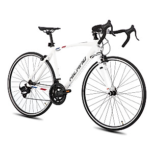 HH HILAND 700C Road Bike, 14 Speeds Sport Bike, Light Weight Aluminum Frame, Racing Bike for Men Women Adult Bicycle White 57 CM Frame